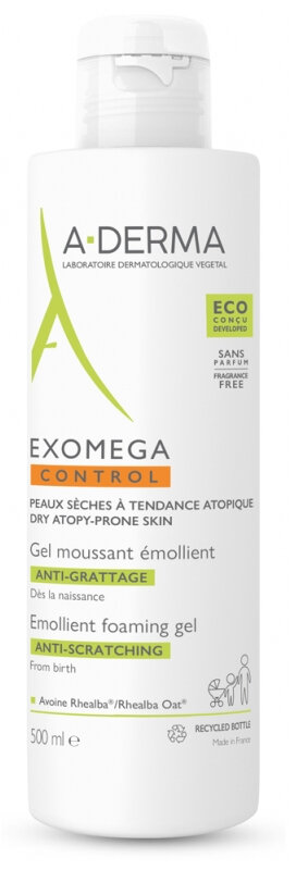 A-Derma EXOMEGA CONTROL/ А-Дерма Экзомега Смягчающий пенящийся гель для сухой кожи, 500 мл