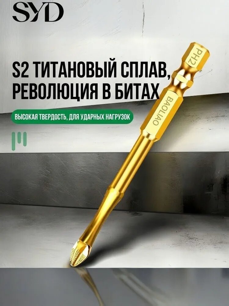 Титановые противоскользящие биты для электрика