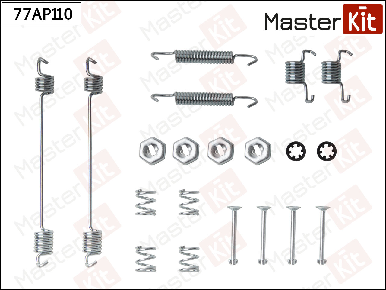 Комплект установочный барабанных колодок Renault CLIO, I B/C57 5/357 1990 - 1998 MasterKit 77AP110