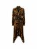 Платье  Leaf-print ruffled asymmetric dress, размер 40, черный