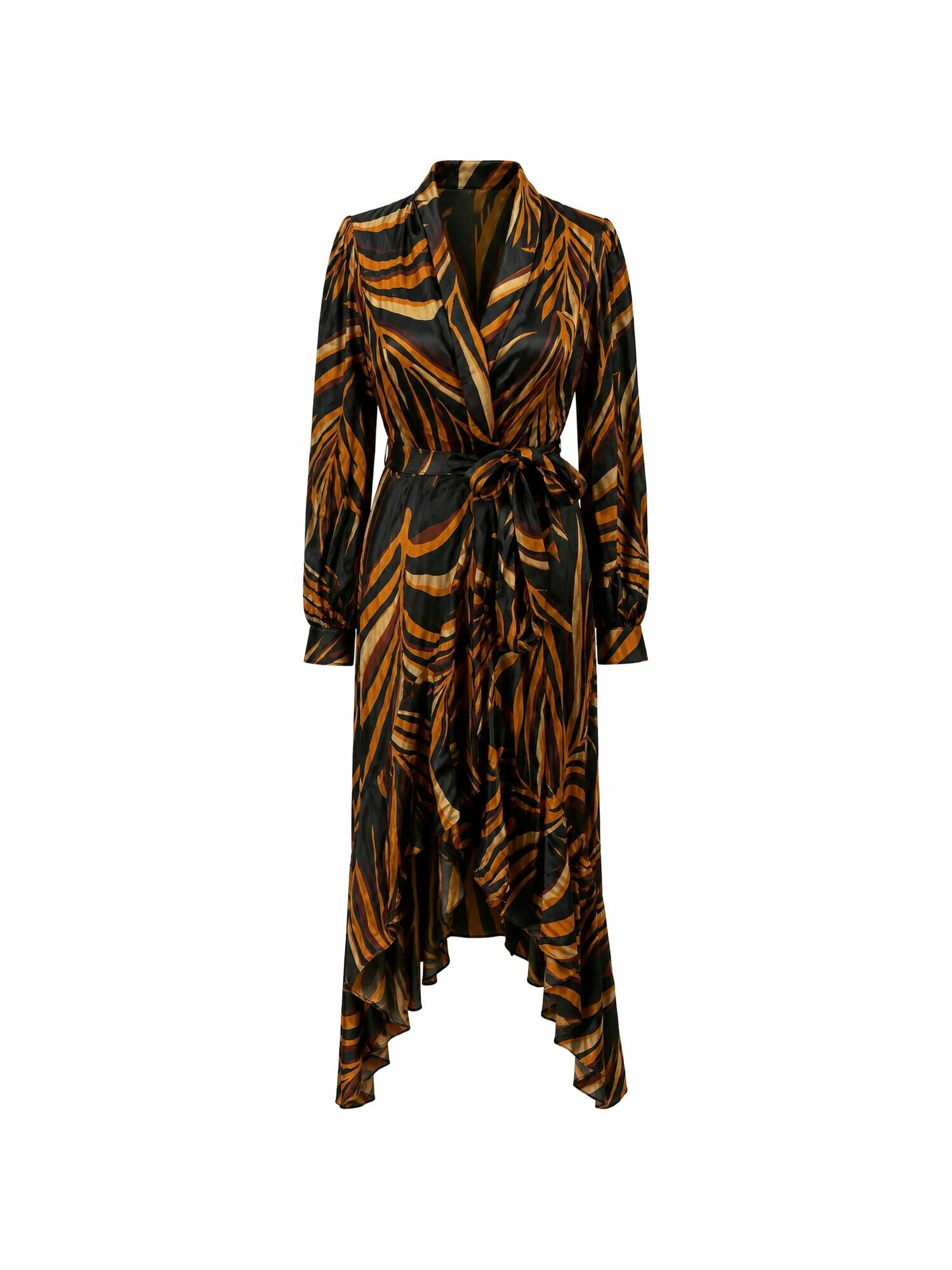 Платье Leaf-print ruffled asymmetric dress