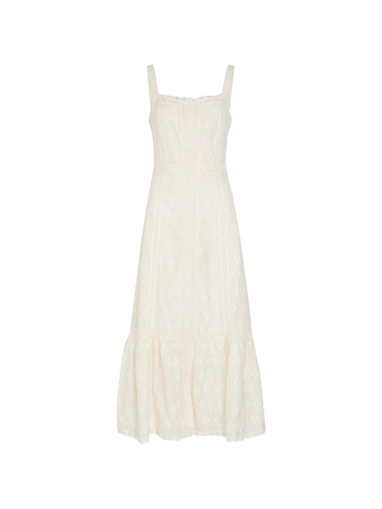 Платье Kelli lace-trimmed tiered midi dress