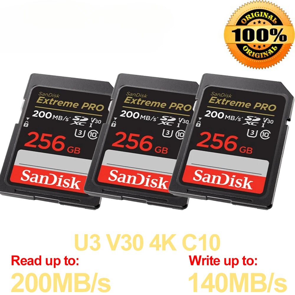 SanDisk Extreme PRO SD карта 32 ГБ для камеры 256G-3pcs