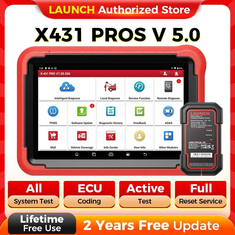 LAUNCH X431 PROS V 5.0 EU RU, сканер OBD2, диагностик. инструмент