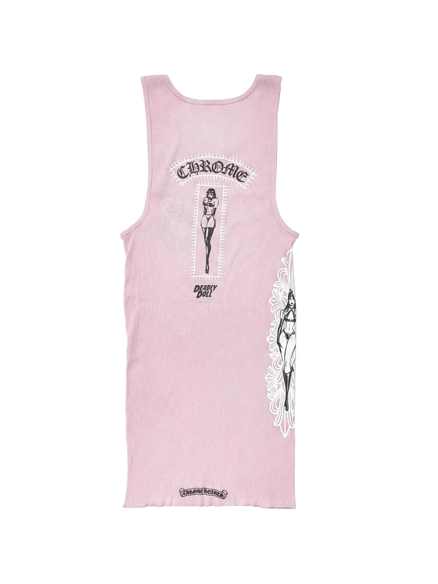Топ Chrome Hearts Deadly Doll tank top, размер 48, розовый — фото 1