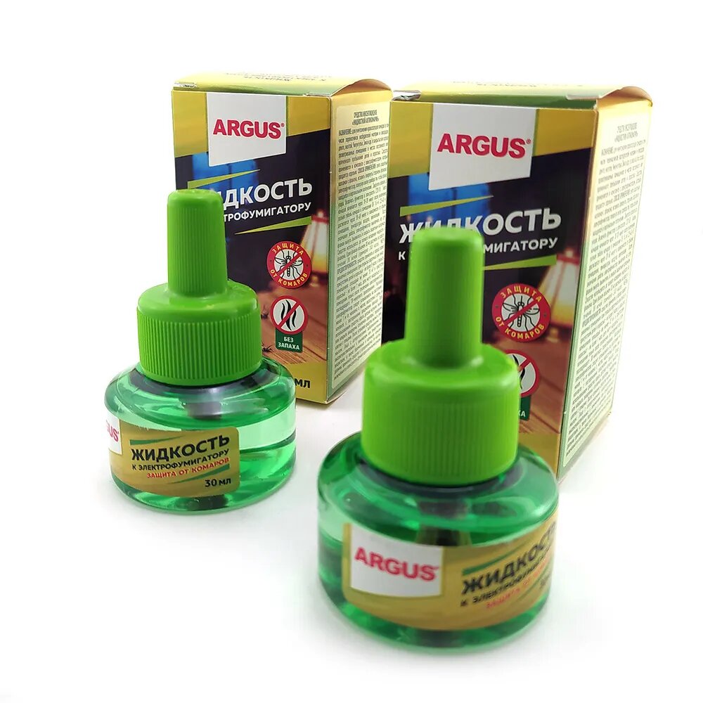 Жидкость от комаров для фумигаторов на 45 ночей без запаха, ARGUS, набор 2шт