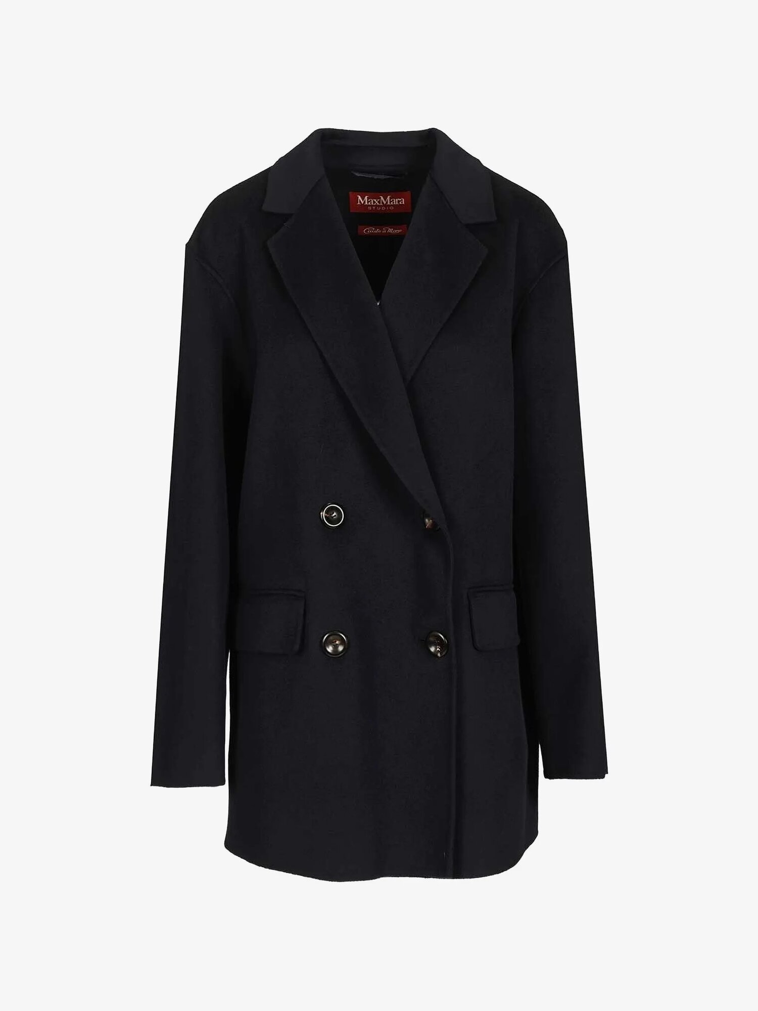Пальто Double-breasted notched-lapels wool coat