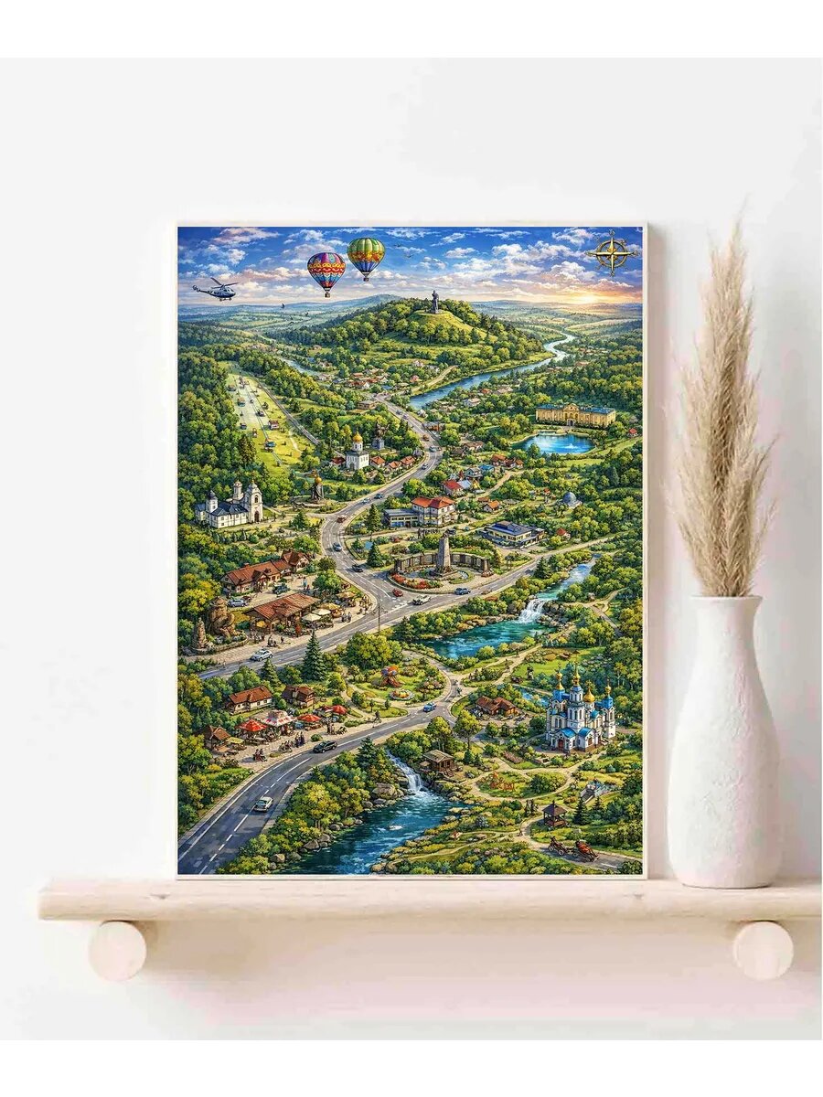 Логойск, Беларусь, Fantasy Map, Карта, Плакат 30x42см
