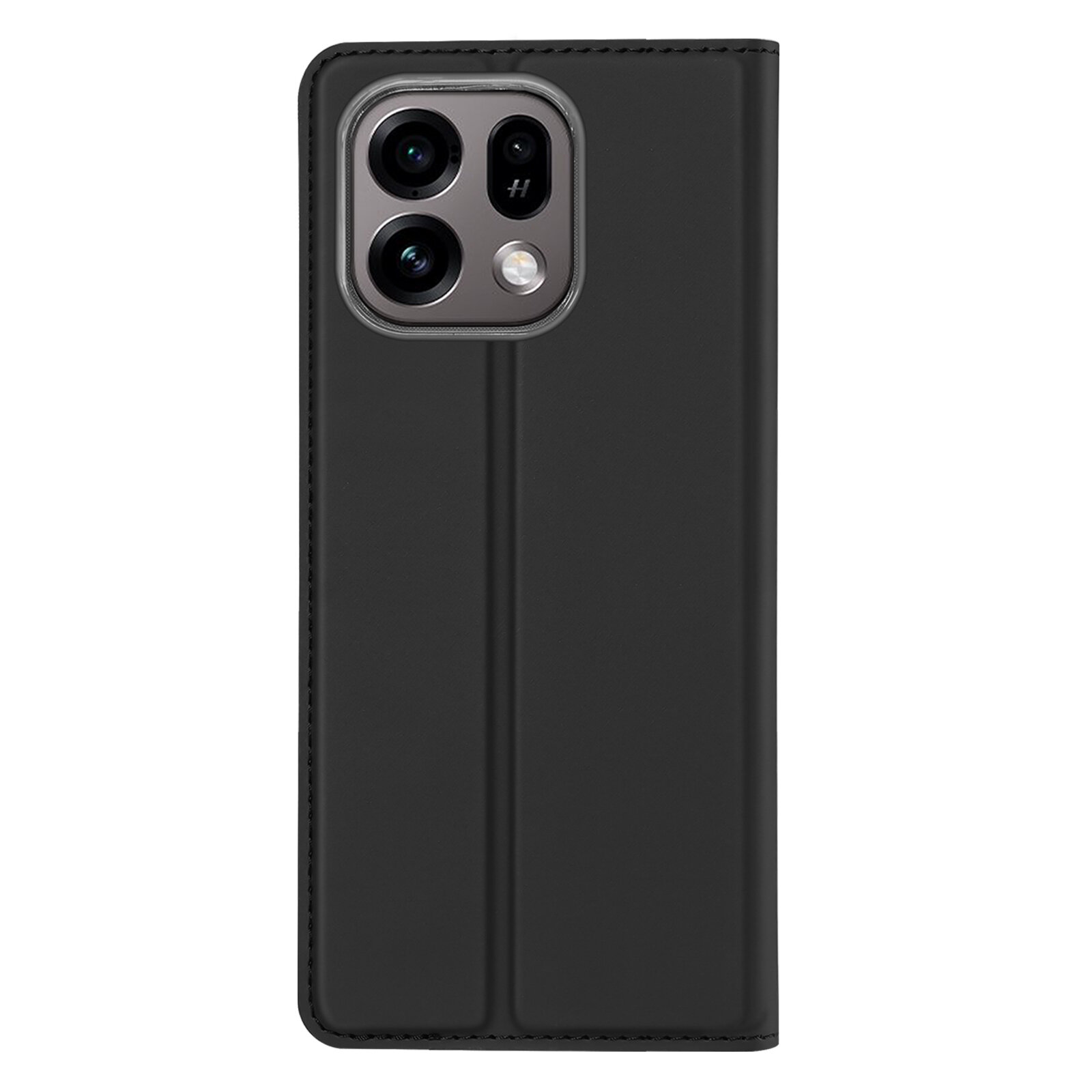 Чехол книжка из кожи черного цвета для OPPO Find X9 и X9s, серия Skin Pro Series от Dux Ducis