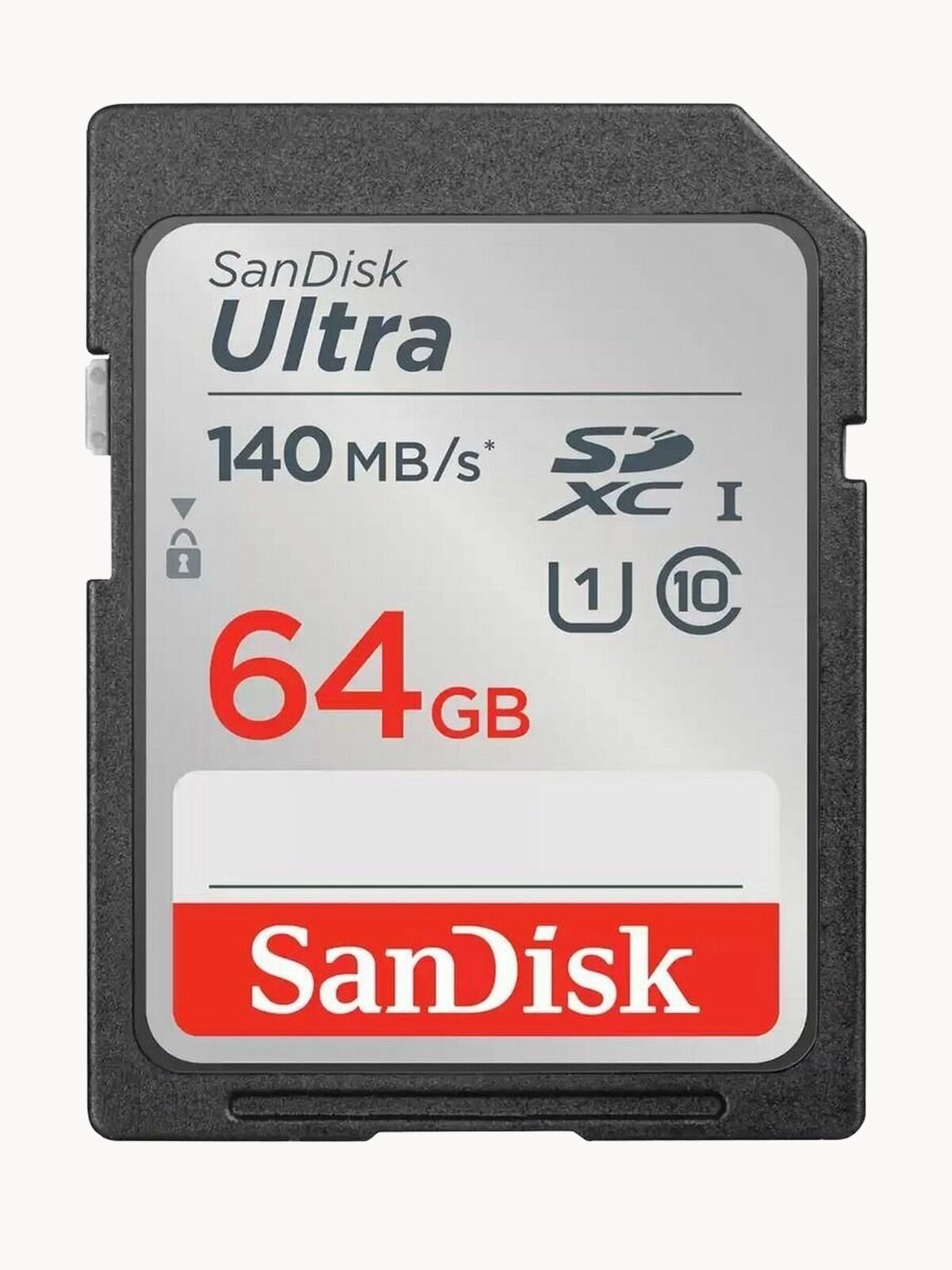 Карта памяти SanDisk Ultra, 64 ГБ, U1 C10 (SDXC SDSDUNB-064G-GN6IN)