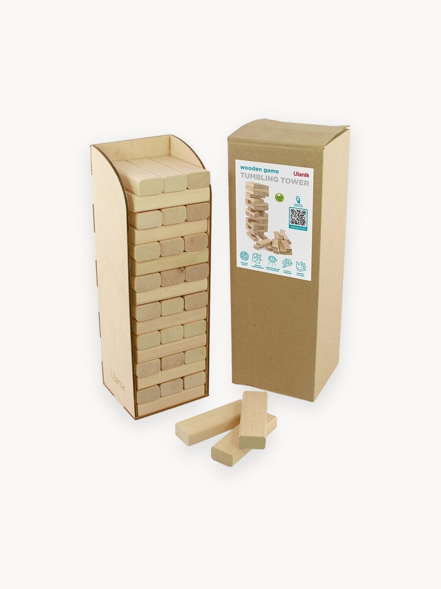 Настольная игра/Падающая башня/деревянная игрушка/дженга/для детей/ взрослых/компании/Ulanik
