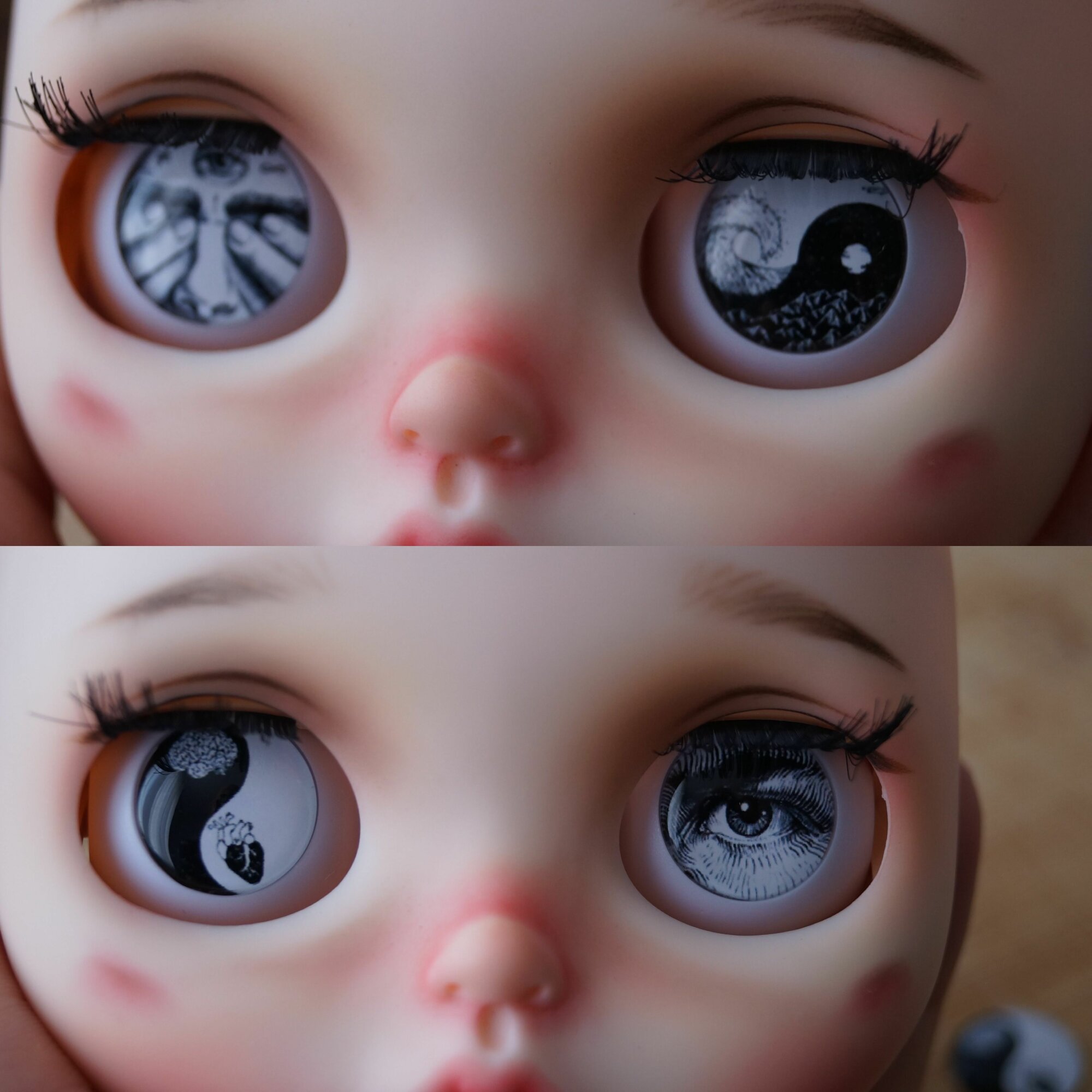 Глаза для кукол 14 мм стеклянные для Блайз