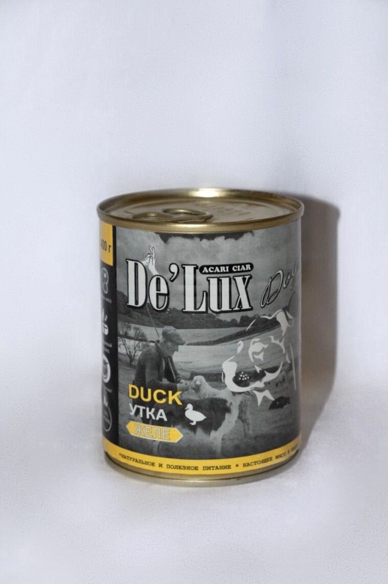 Консервы мясные - влажный корм для собак Acari Ciar De Lux HUMAN GRADE Утка ломтики в желе 400 г