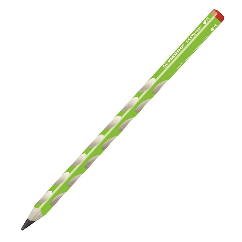 Карандаши Stabilo 322/04-HB, для начальной школы, травянисто-зелёные, с держателем