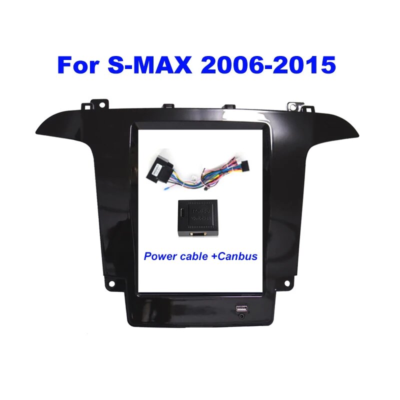 Пластиковая рамка для Ford Galaxy C-MAX S Max S-MAX C MAX 2007-2015, автомобильная радиостанция без экрана B Frame cable canbus