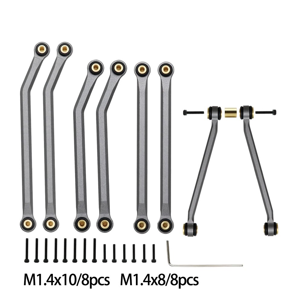Металлические звенья шасси BDXRc для Axial SCX24 Черный, Gray