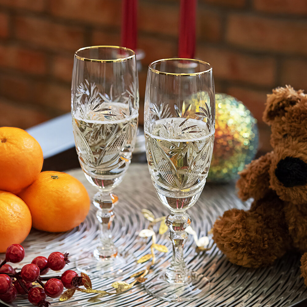 Набор бокалов 200 гр. 6 шт. Неман 6701 1000/30 отводка золотом