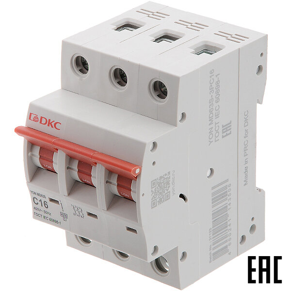 Автоматический выключатель YON max MD63S-3PC16 16А/3п/ 4,5кА на Din-рейку ДКС