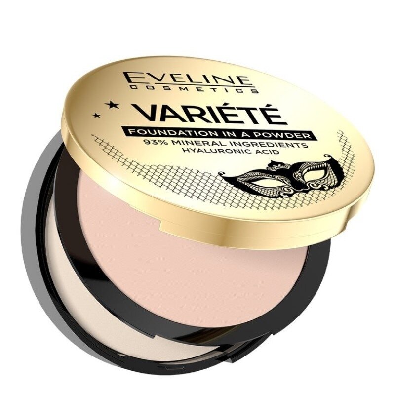 Пудра Eveline "Variete", минеральная, компактная, для лица, № 12, Natural, 8 г