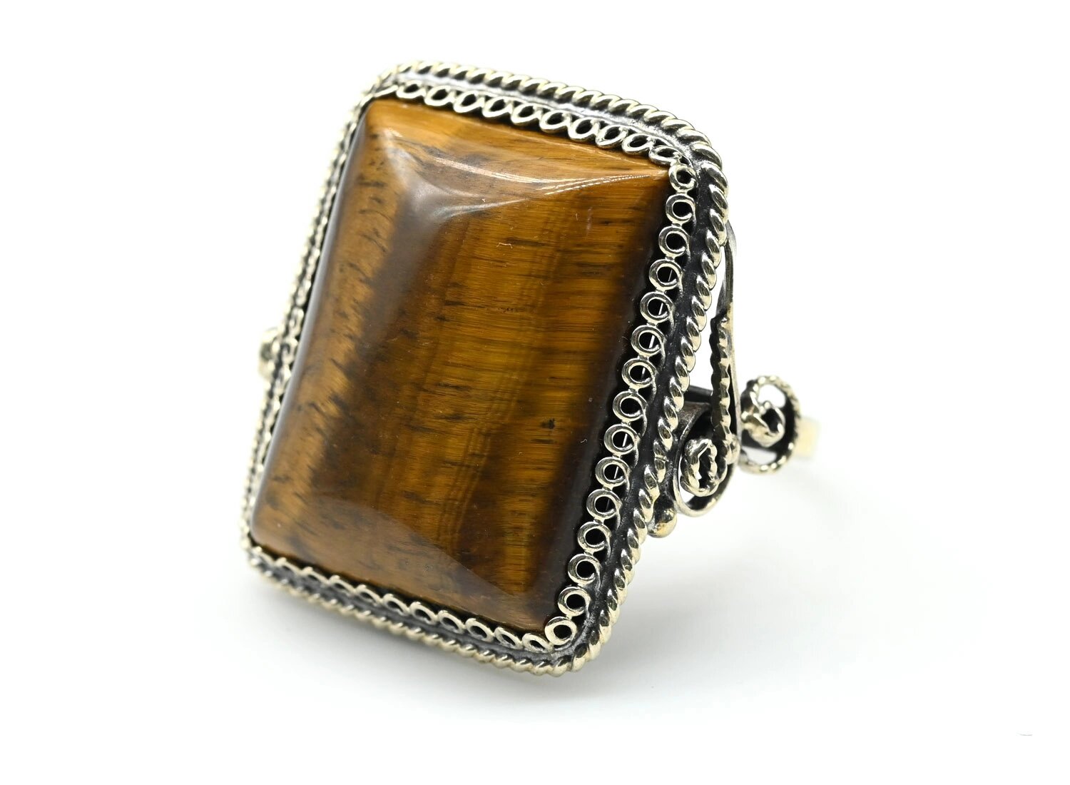 Кольцо, тигровый глаз