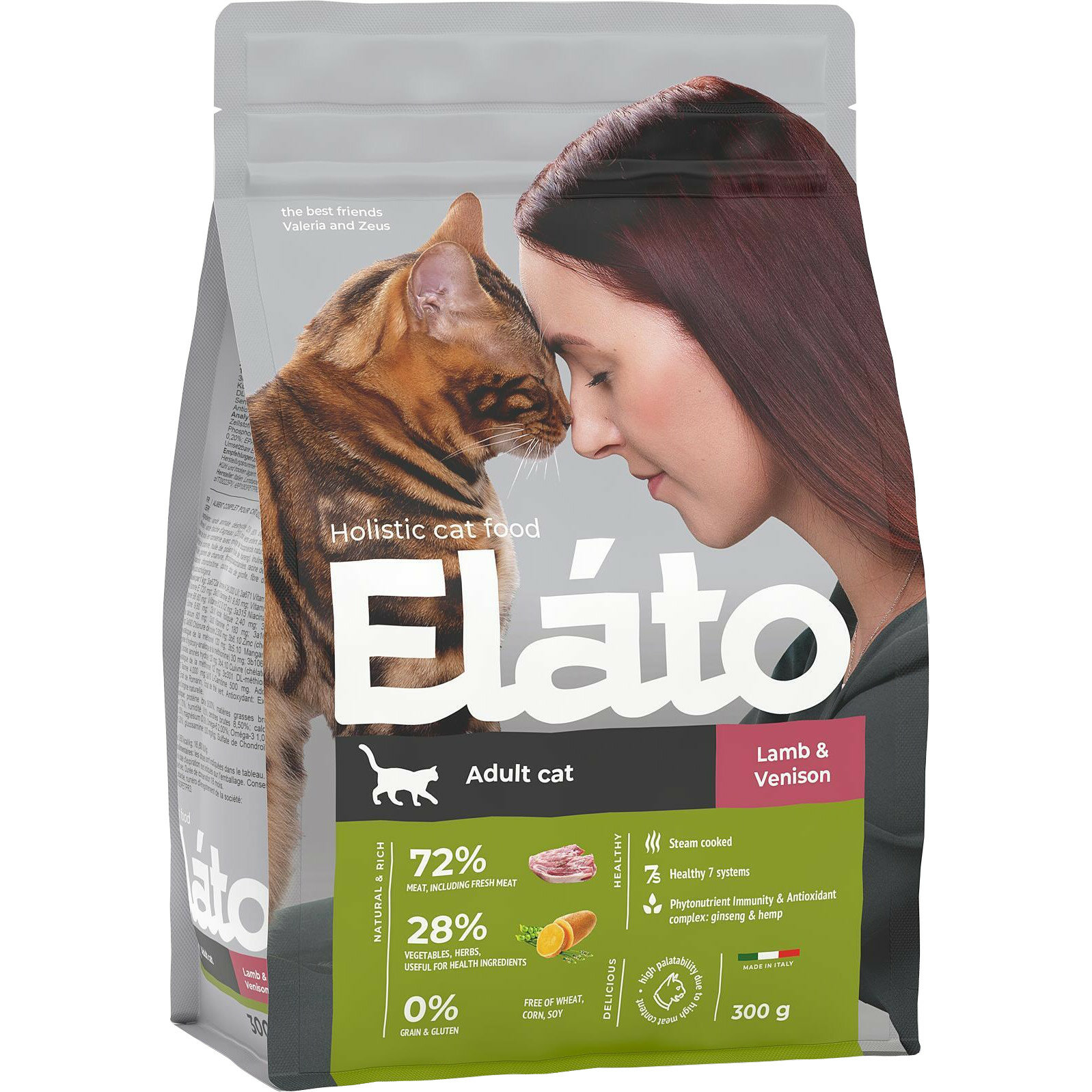 ELATO Holistic сухой корм для взрослых кошек с Ягненком и Олениной 300г
