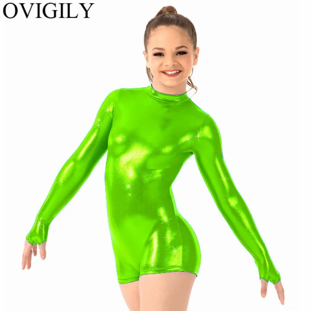 Детский балетный костюм OVIGILY, зеленый, lemon green, XS