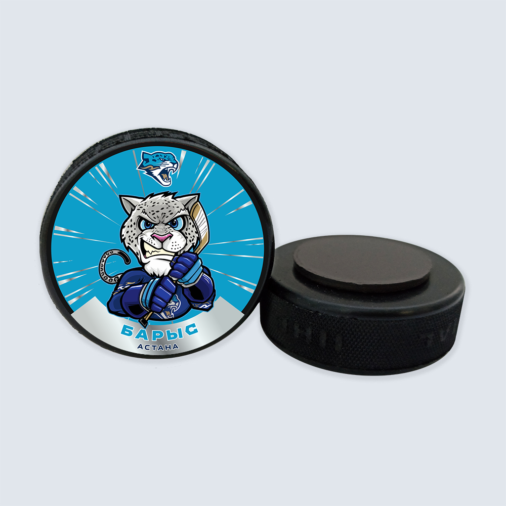 Магнит мини шайба "KHL OFFICIAL" (Восток - ХК Барыс талисман 2024-25 цветная)