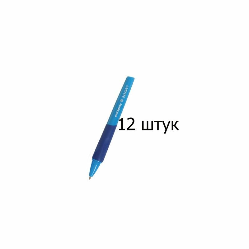 DeVENTE Ручка шариковая для Левшей Study, синяя , 0,7 мм - 12 штук