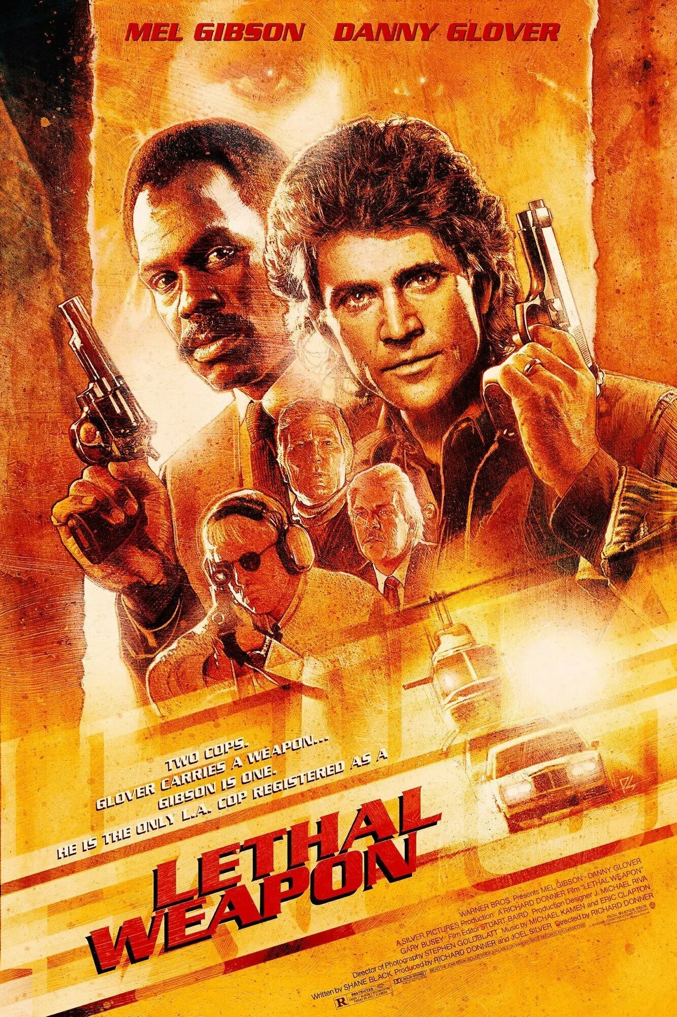 LETHAL WEAPON Постер на холсте 16x24 дюймов