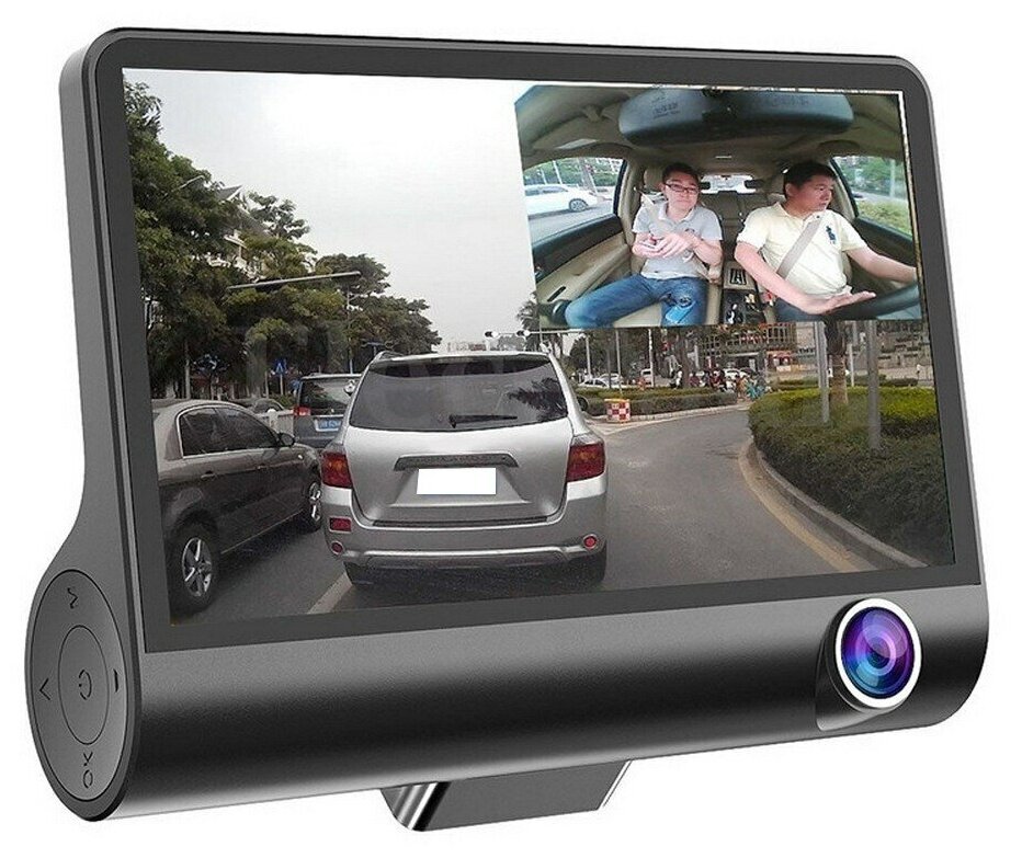 Видеорегистратор CAR DVR, три камеры, 4" экран, цикличная запись