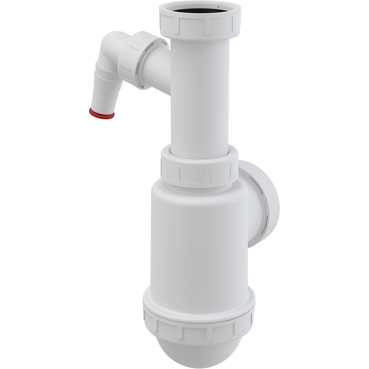 Сифон для мойки Alcaplast A443P-DN50/40 с накидной гайкой 1 1/2" и отводом для бытовой техники