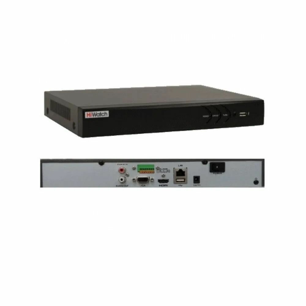 IP Видеорегистратор сетевой NVR HiWatch DS-N304(D) сетевой 4-х канальный 8МП 4096x2160 30к/с на канал H.265+
