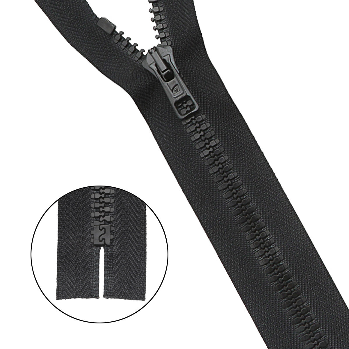 Молния неразъемная 16 см тракторная, 10 шт, Тип 6 (2075) ARTA (077 черный)