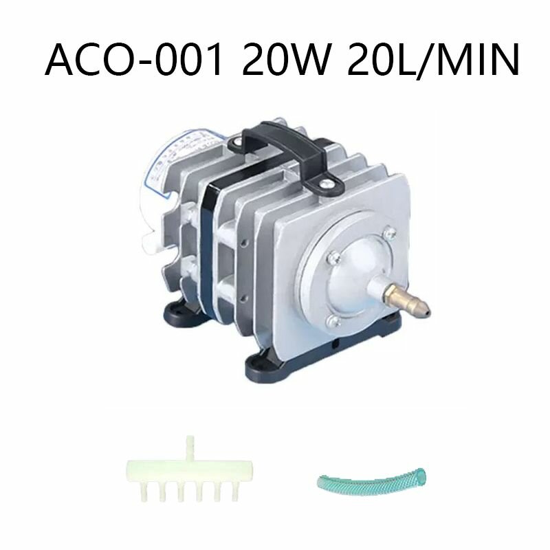 Воздушный компрессор SUNSUN, насос для насыщения кислородом аквариума ACO-001 20 Вт 20Л/мин, шунт с 6 отверстиями