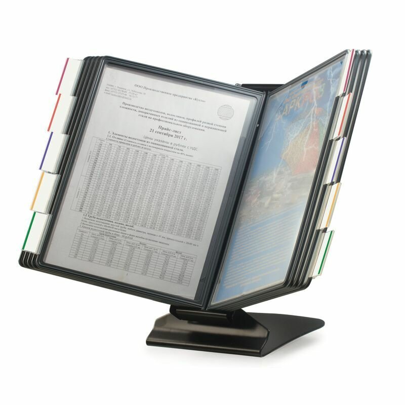 Демосистема настольная металлическая на 10 панелей, с 10 серыми панелями А4, BRAUBERG