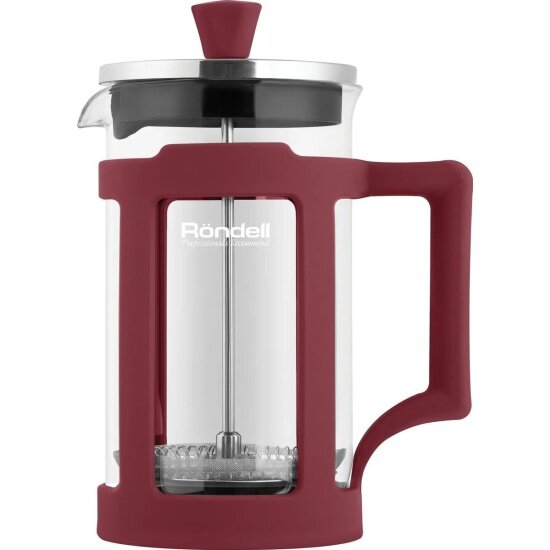 Френч-пресс Rondell Stripes RDS-1641, 0.6л, красный