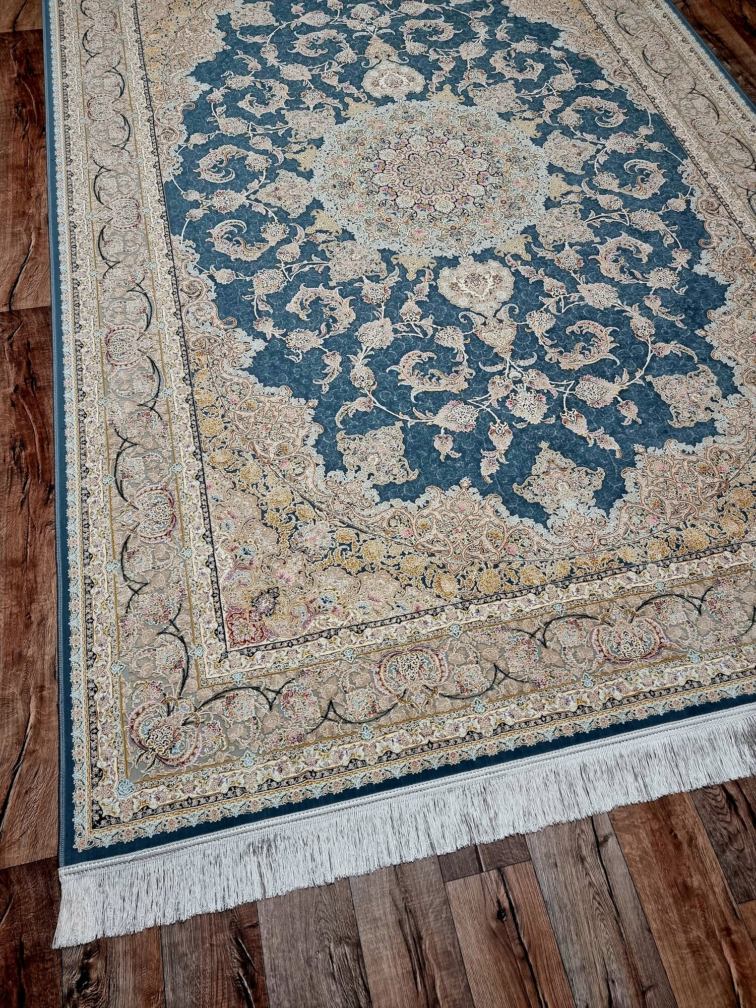 Ковер Farrahi Carpet "Восточный", 1,5x2,25м, синий, мягкий ворс