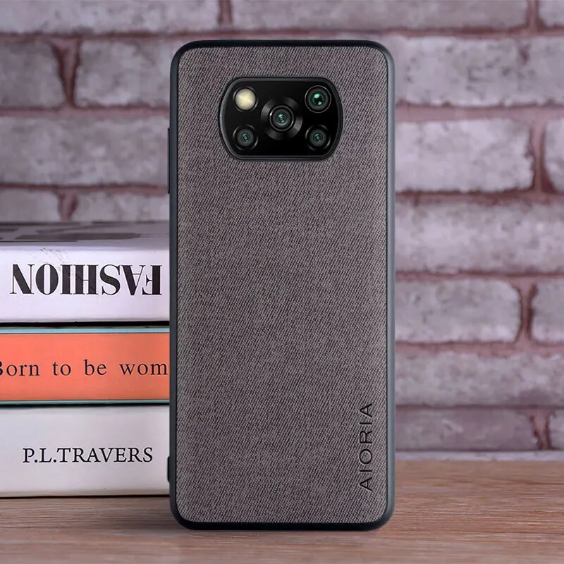 Чехол Poco X3 Pro серый, текстильный, Aioria