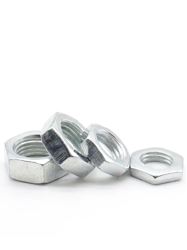 Гайки Huiruixin М7-М16 углеродистая сталь M16x1x8mm-2pcs, White Zinc