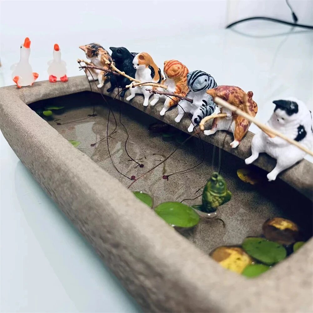 Фигурка кошки рыжей для аквариума, цвет 5 — фото 1