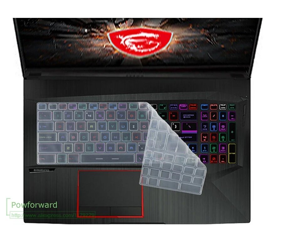 Силиконовый чехол для клавиатуры Powforward для MSI Raider GE77 HX GE77HX MSI Vector GP76 clear
