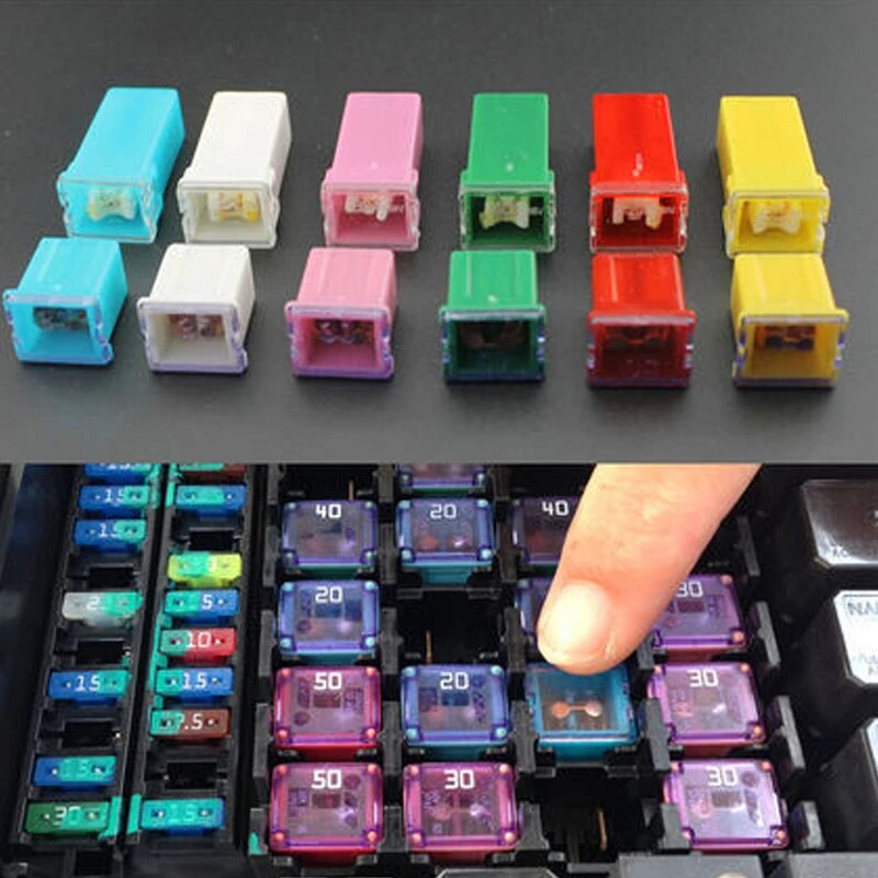 USBO Автомобильные предохранители F2 2 шт, 20-60 А 40А, Long 27MM