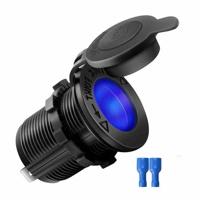 Автомобильный прикуриватель 12-24 В, водонепроницаемый штепсель, подходит для лодки, автомобиля, мотоцикла, трактора, электрическая розетка и автомобильные аксессуары Blue