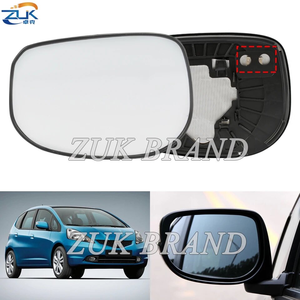 ZUK с подогревом бокового зеркала заднего вида, стеклянная линза для HONDA FIT JAZZ GE6 Right Side
