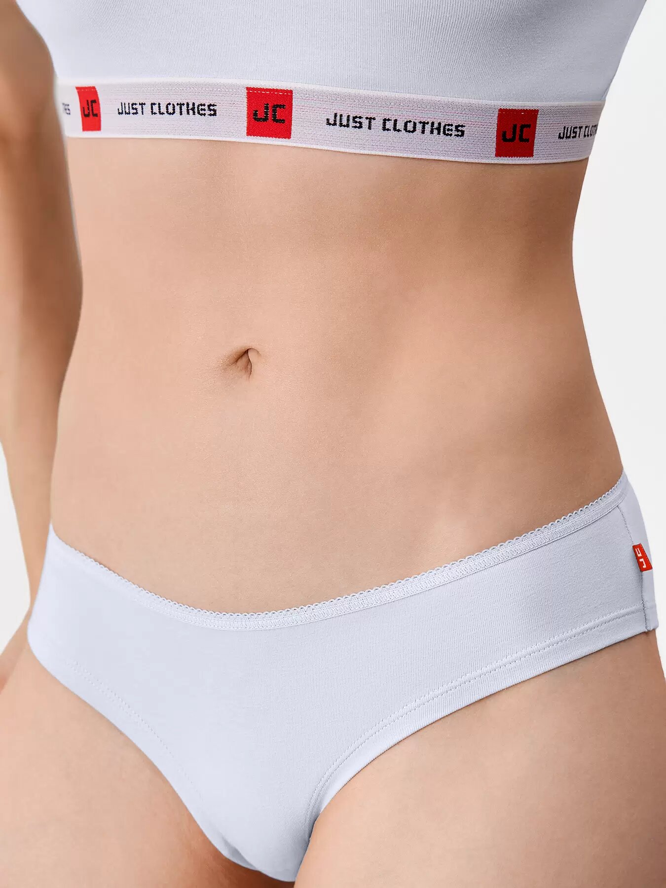 Трусы JUST CLOTHES, комплект из 3 шт., размер XS, белый, серый, черный — фото 1