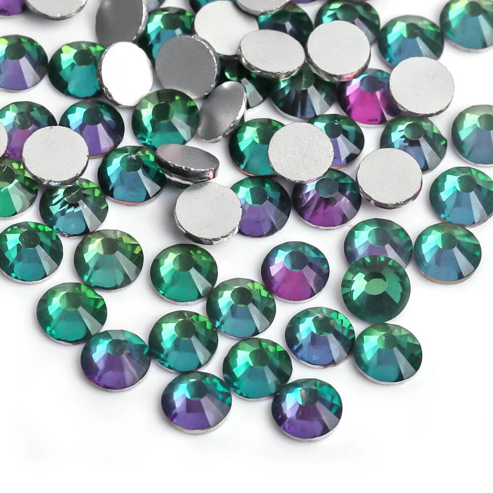 Стеклянные стразы без горячей фиксации Стразы VC Crystal Nail Art SS3-SS10 Изумрудный, SS20-1440pcs, 77 Green Volcanic