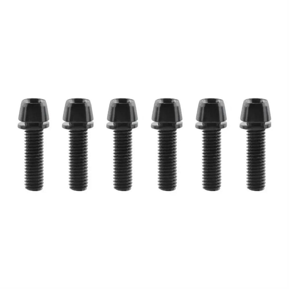 6 шт. Болты выноса MTB шоссейный велосипед титановая сталь Черный, 6PCS Black