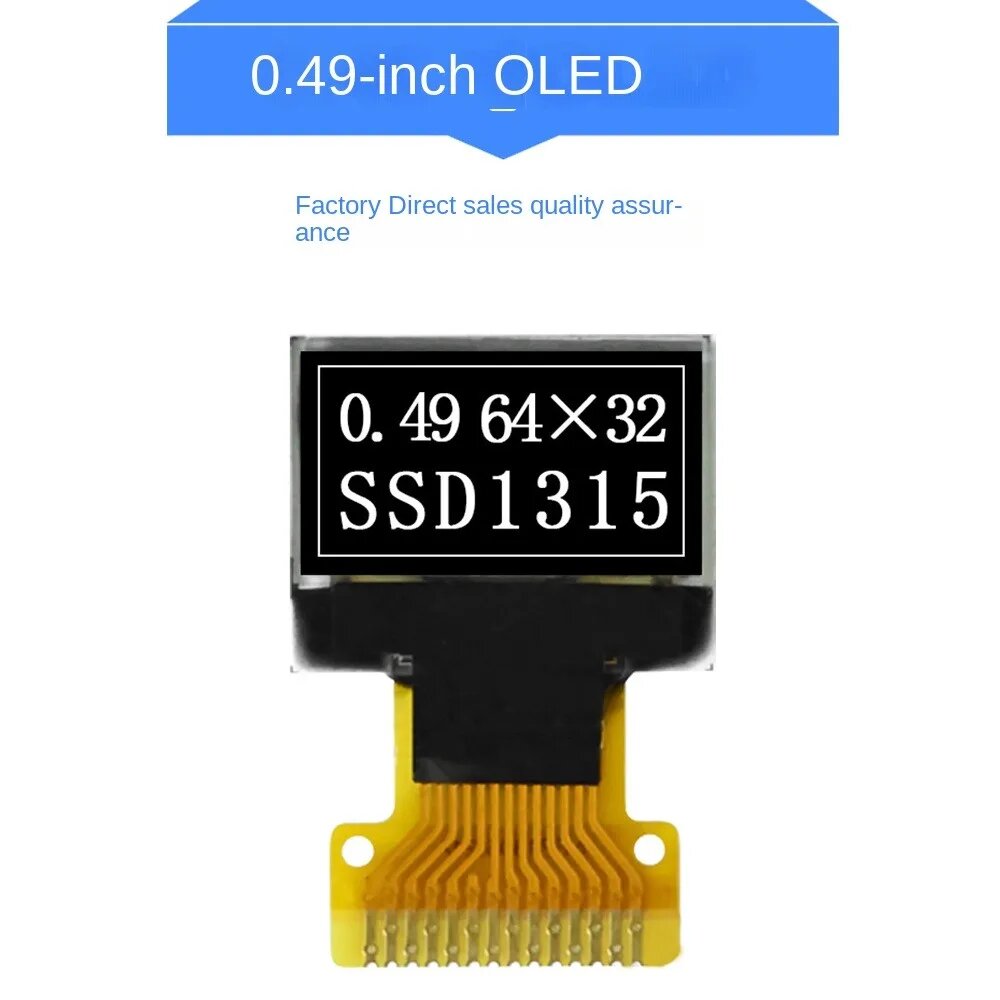 Inteligente IPS OLED экран дисплей 0,49 дюймов SSD1315 Привод IC OLED экран Плата 3,3 В. Модуль ЖК-дисплея на органических светодиодах 64*32