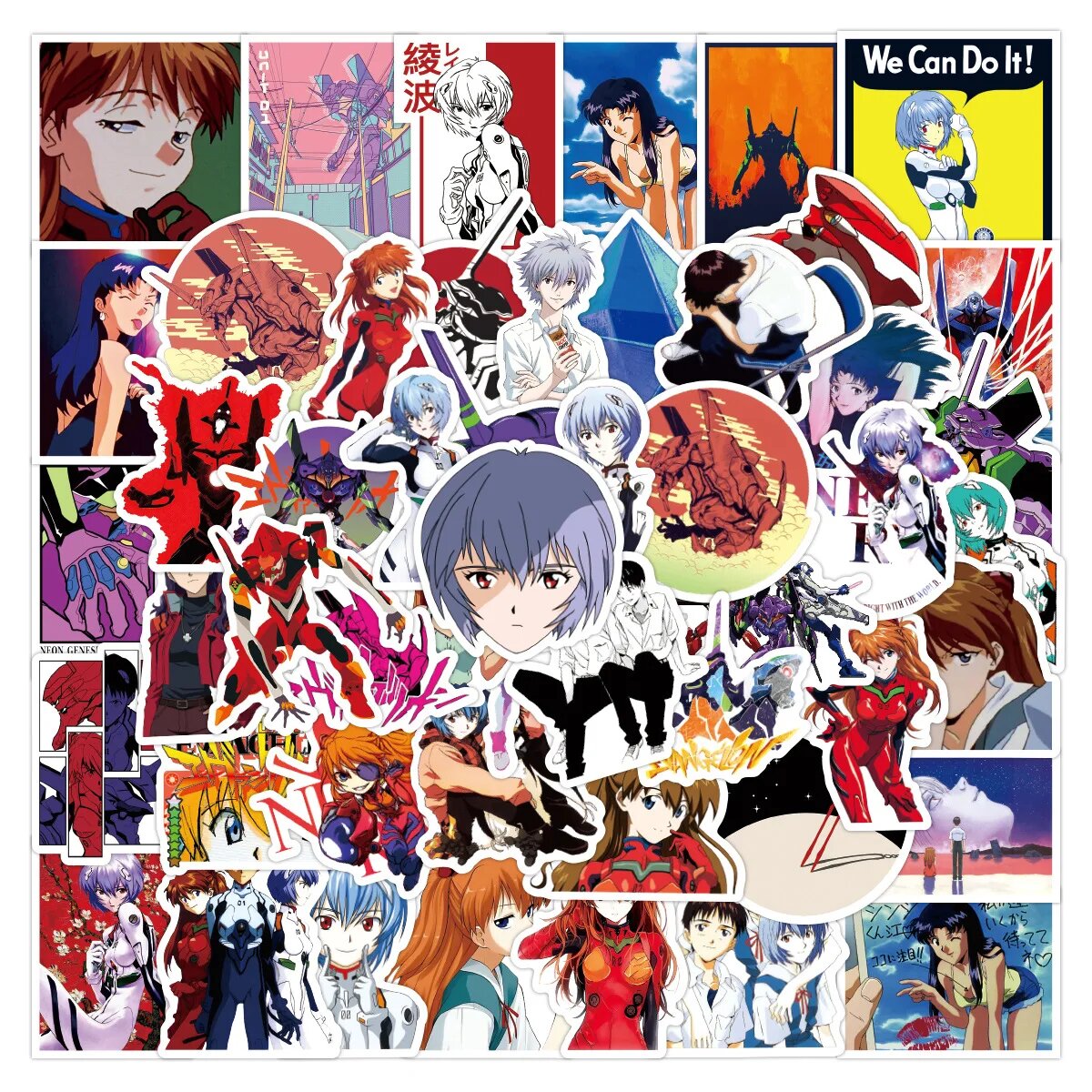 Набор наклеек Bandai Anime Evangelion Of The New Age 10/30/50 шт. 30pcs