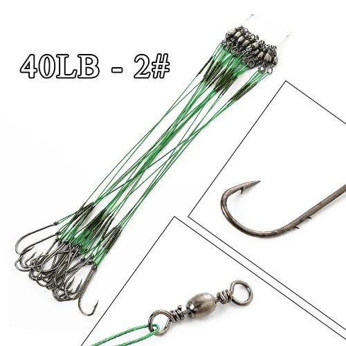 Поводок для рыбалки FTK, 40LB - 2#, изумрудный, 25cm